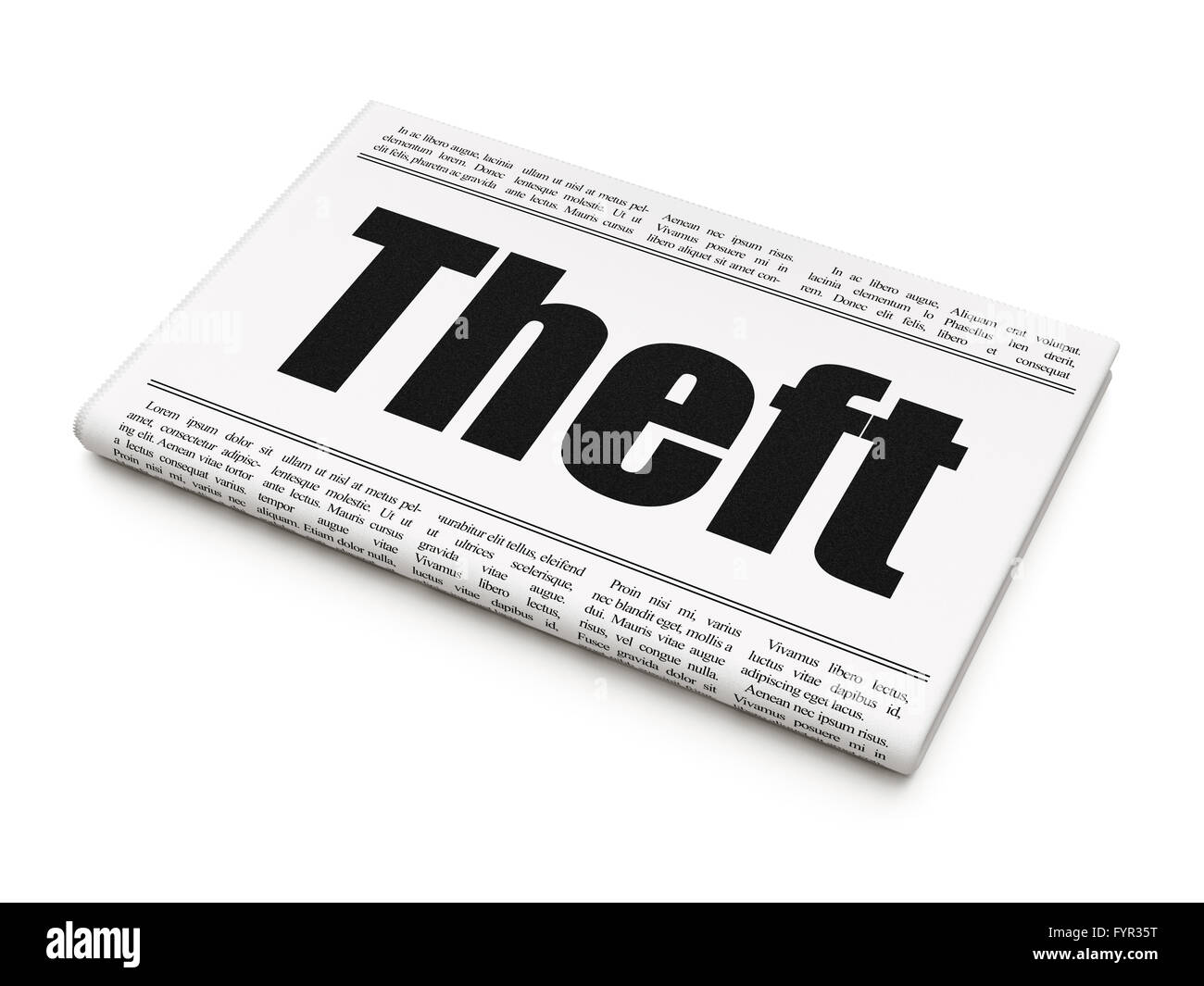 Safety concept: newspaper headline Theft Stock Photo - Alamy