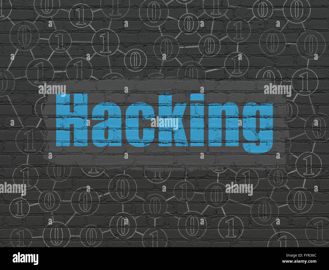 Safety concept: Hacking on wall background Stock Photo - Alamy