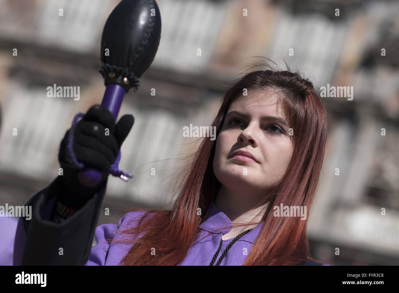 Traditional Easter Sunday parade in a sunny Plaza Mayor in Madrid that ...