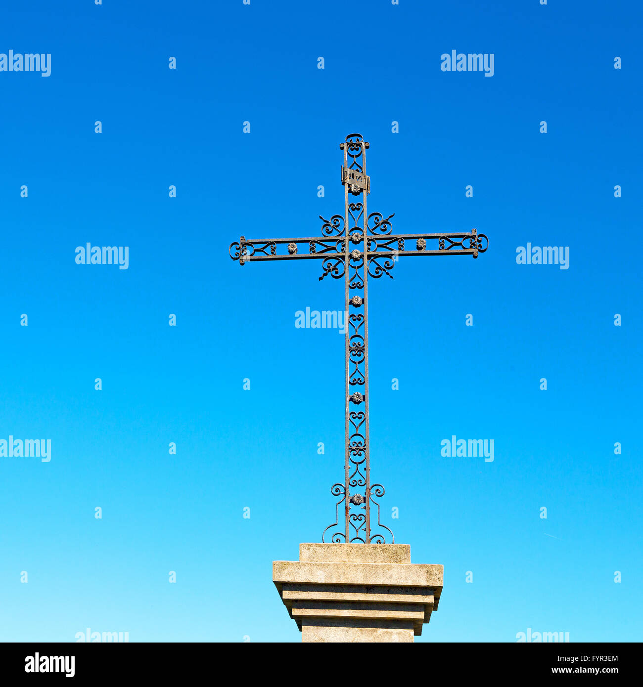 catholic abstract sacred cross in italy europe and the sky background ...