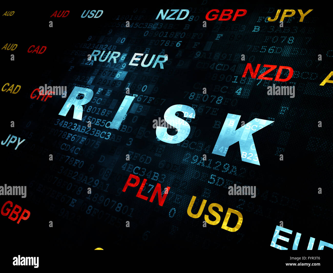 Finance concept: Risk on Digital background Stock Photo - Alamy