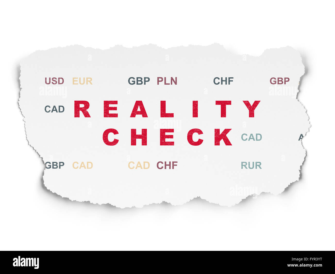 Business concept: Reality Check on Torn Paper background Stock Photo ...