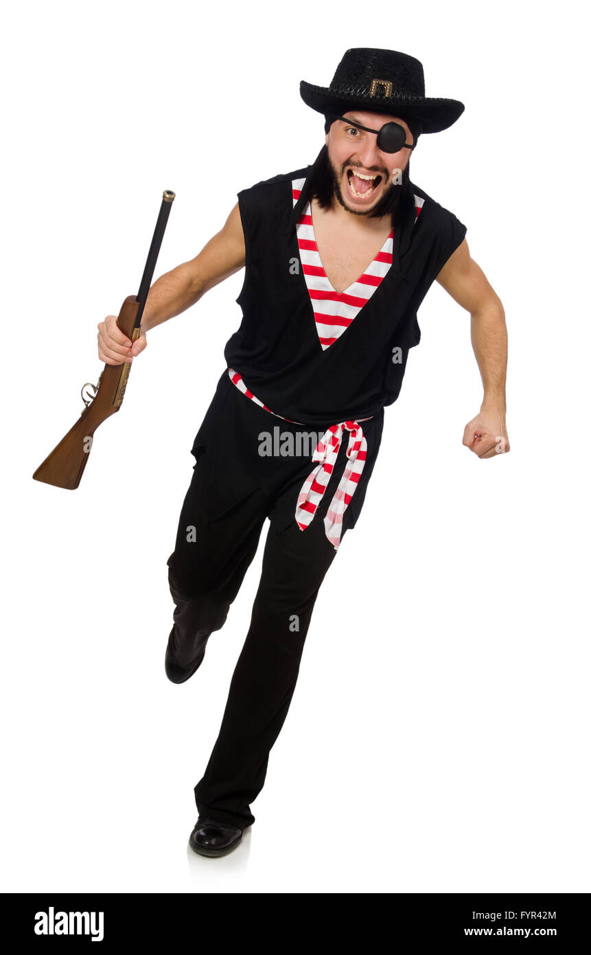 The man pirate isolated on the white background Stock Photo - Alamy