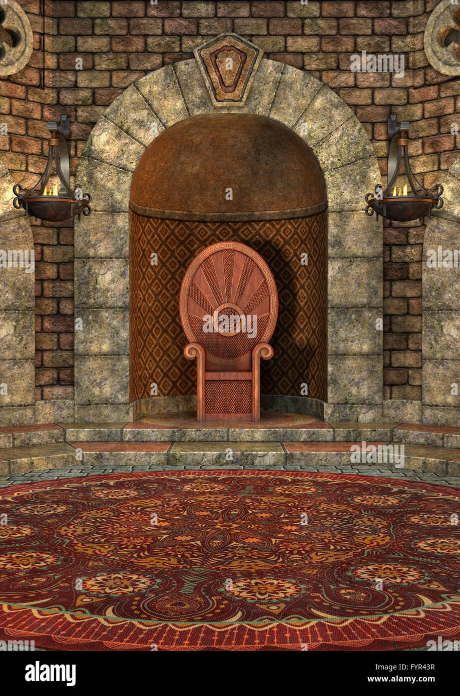 3D rendering of a fairy tale throne room Stock Photo - Alamy
