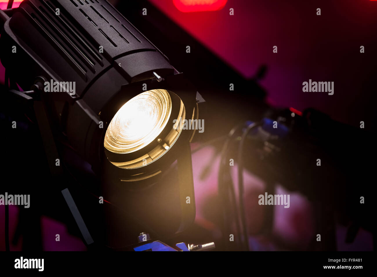 Stage light source closeup Stock Photo - Alamy