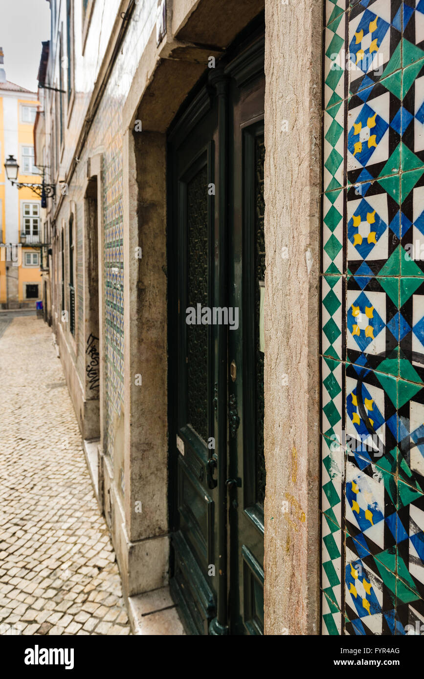 Typical old buildings in the centre of Lisbon, Portugal Stock Photo - Alamy