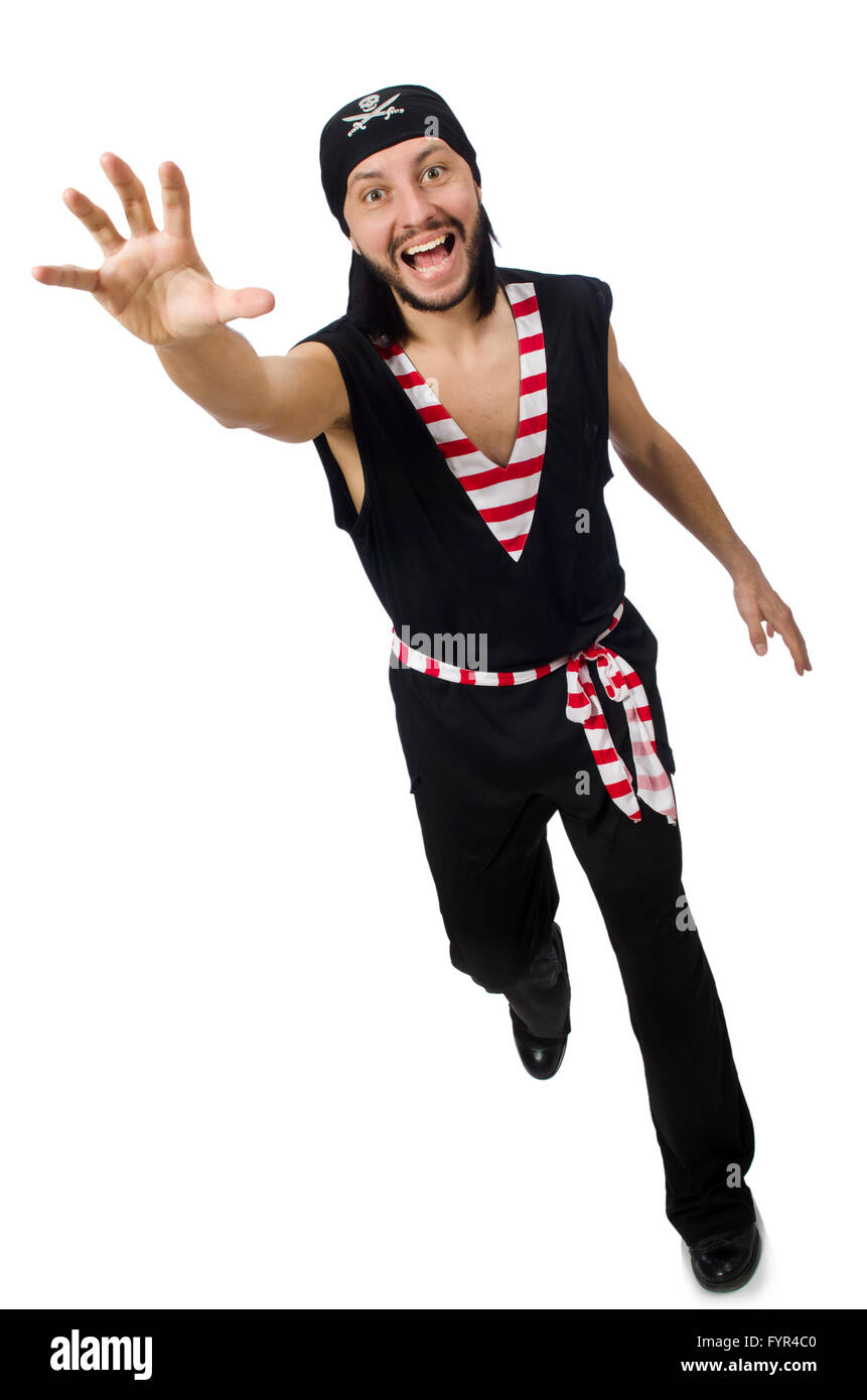 The man pirate isolated on the white background Stock Photo - Alamy