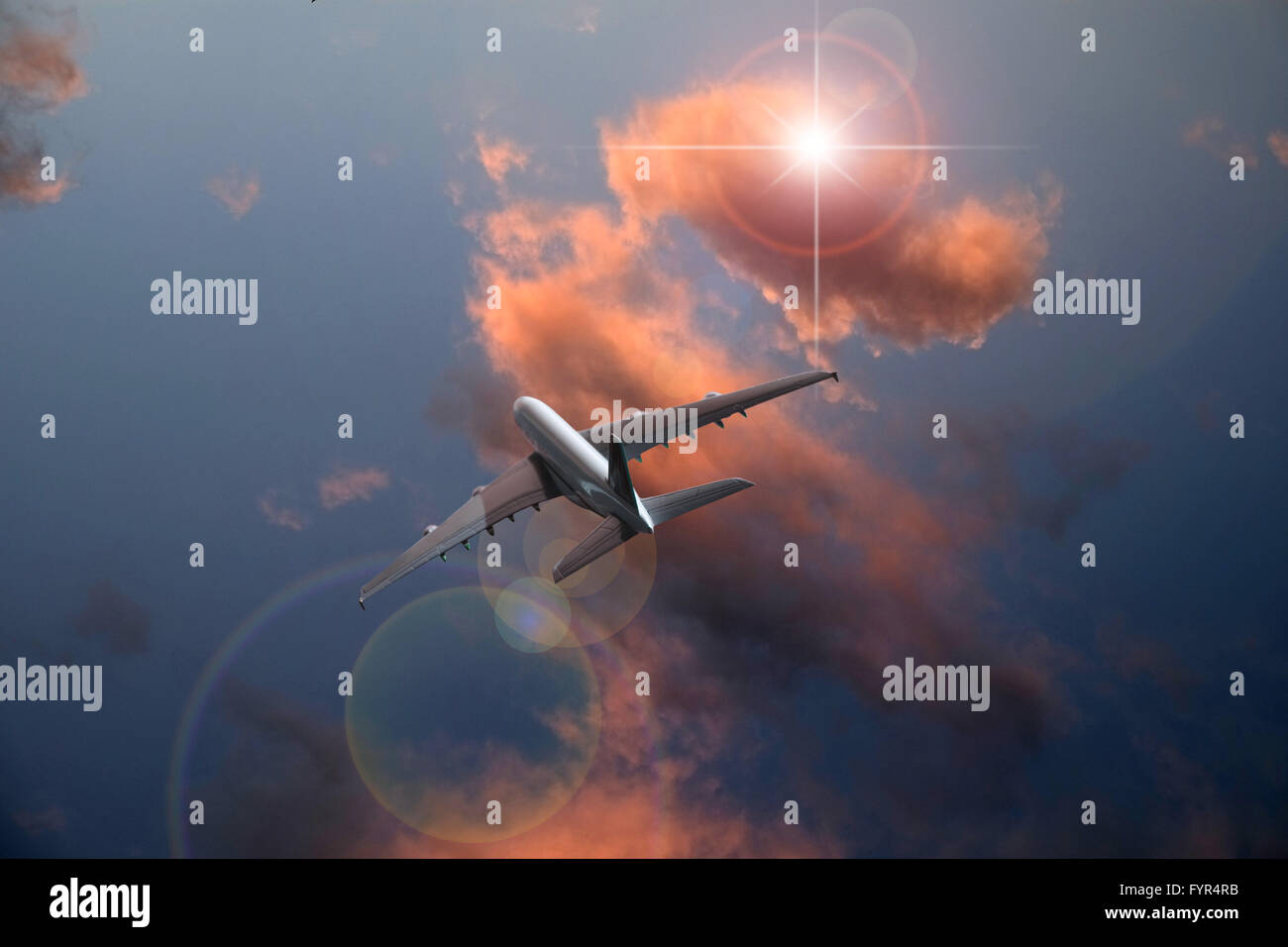 Airliner during climbing flight Stock Photo - Alamy