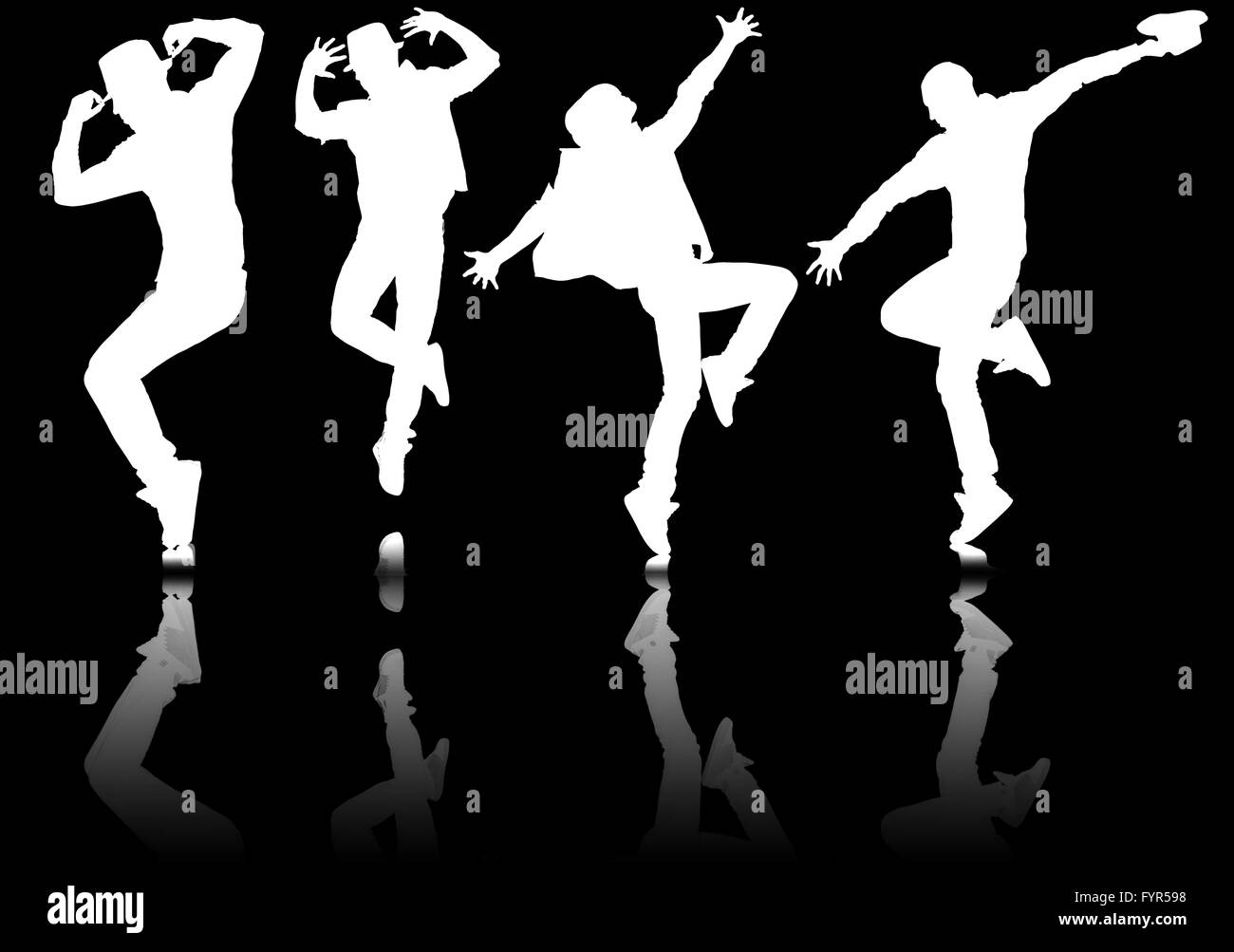 Silhouettes of dancers in dancing concept Stock Photo - Alamy