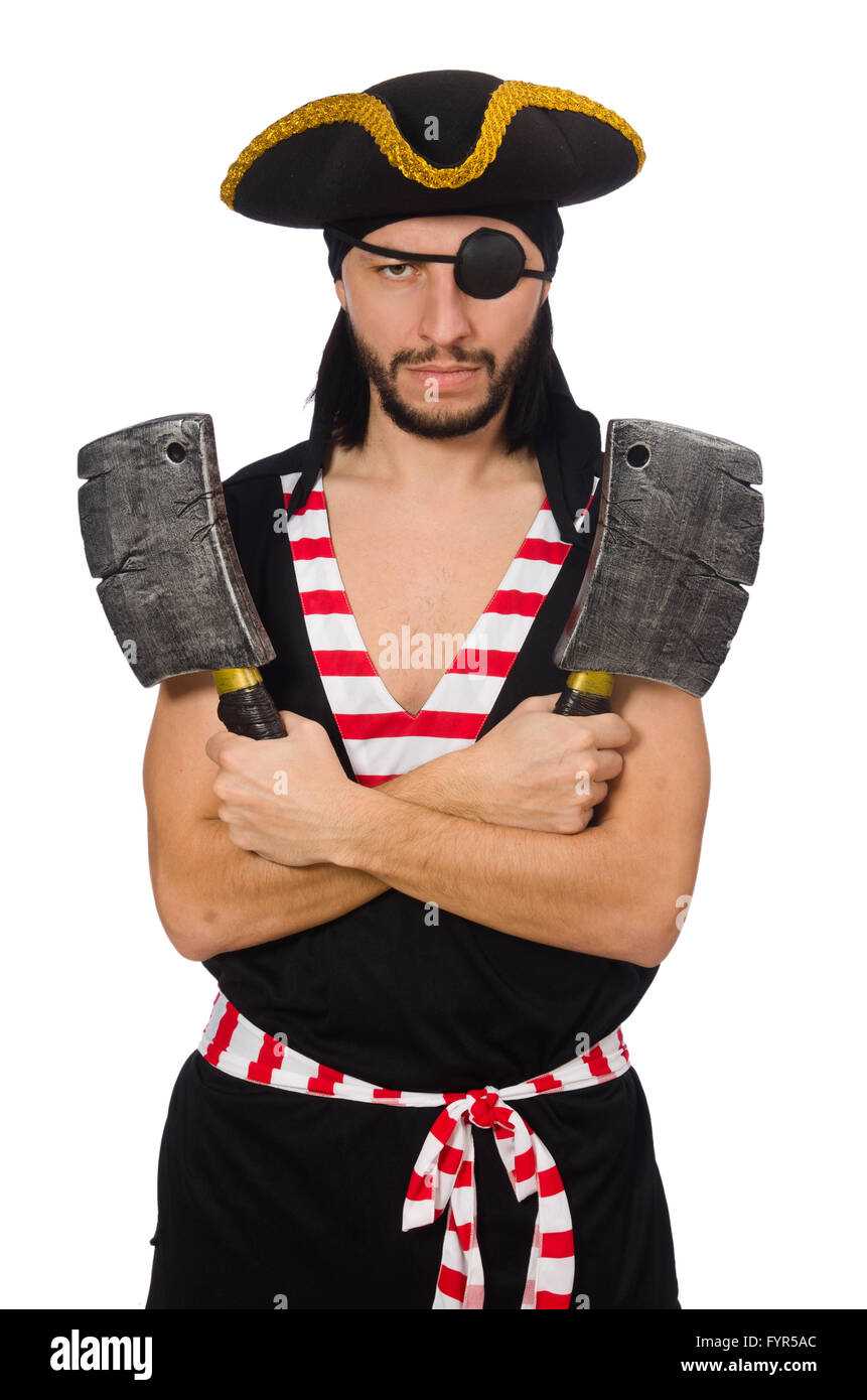 The man pirate isolated on the white background Stock Photo - Alamy
