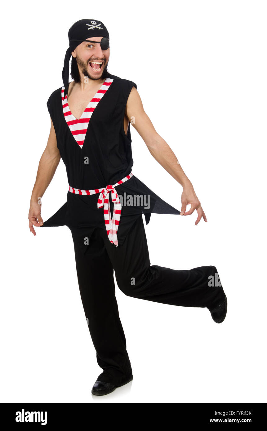 The man pirate isolated on the white background Stock Photo - Alamy