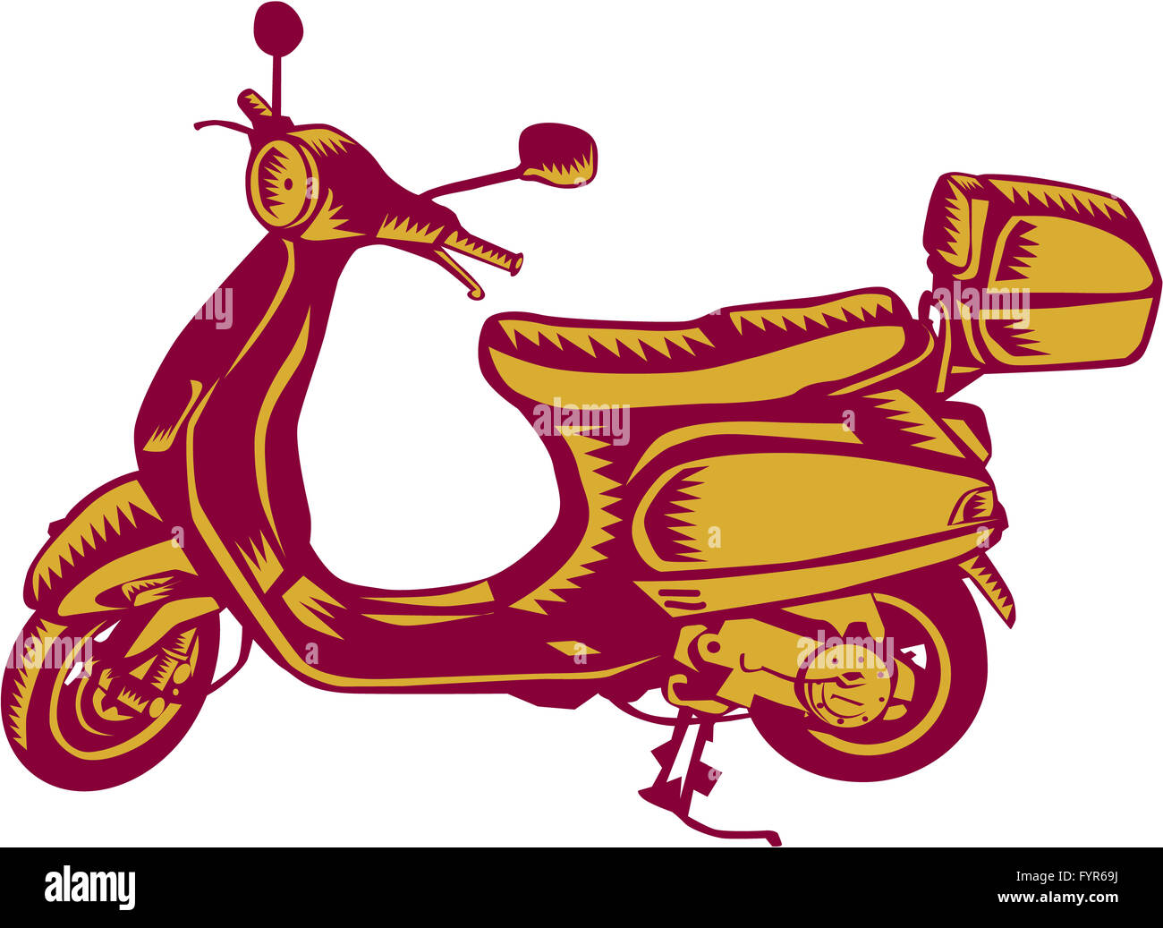 Linocut motorcycle hi-res stock photography and images - Alamy