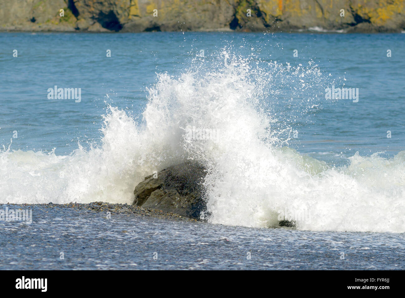 Sea spray, Sakhalin Island, Russia Stock Photo - Alamy