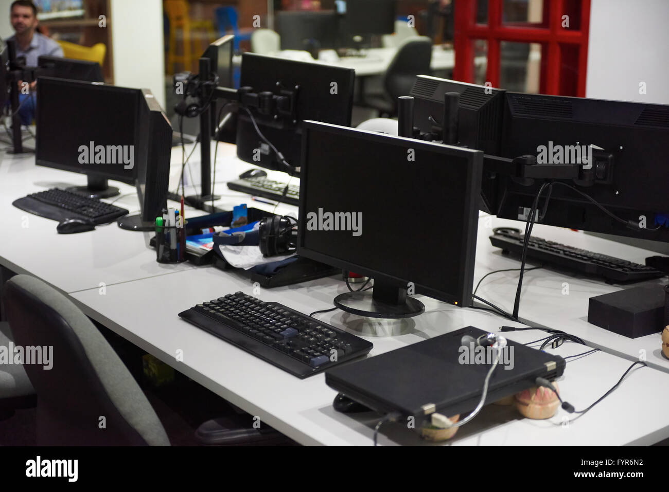 computer at modern office Stock Photo - Alamy
