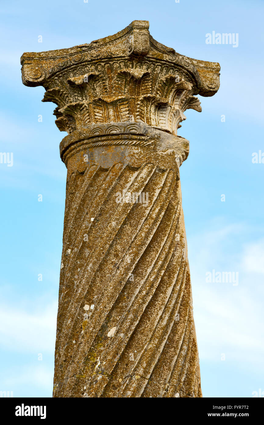 old column in the africa sky history and nature Stock Photo - Alamy