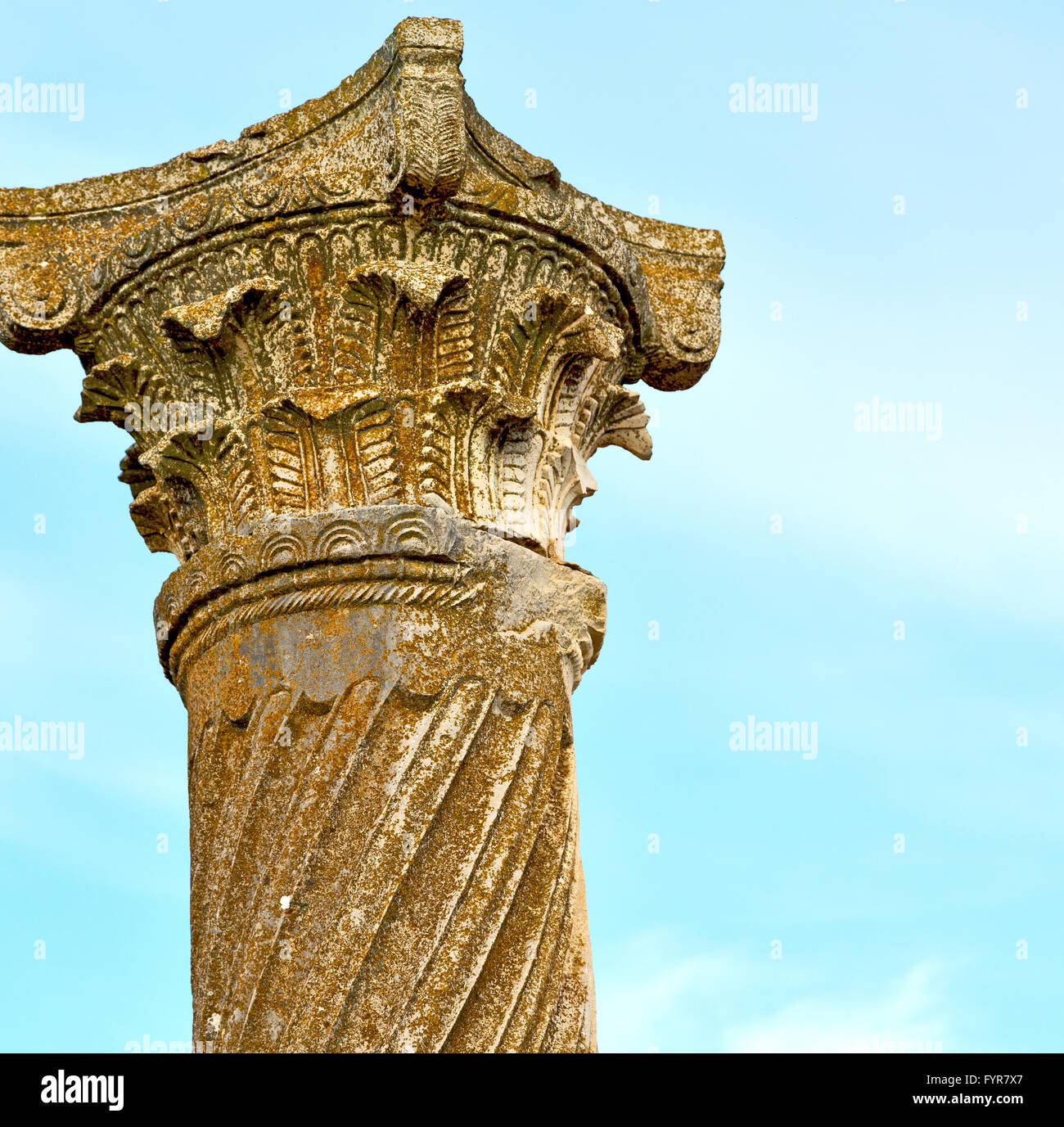 old column in the africa sky history and nature Stock Photo - Alamy