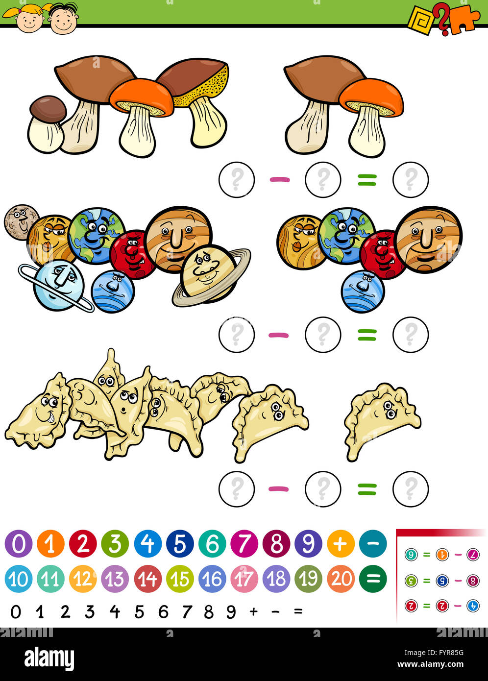 Math subtraction cartoon hi-res stock photography and images - Alamy