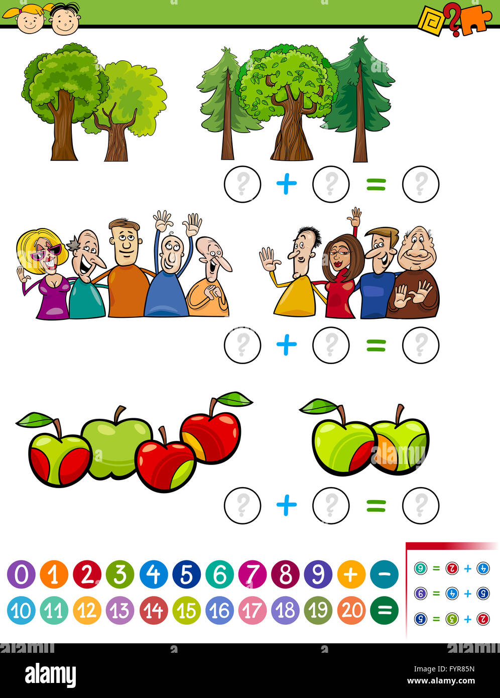 mathematical algebra task for kids Stock Photo - Alamy