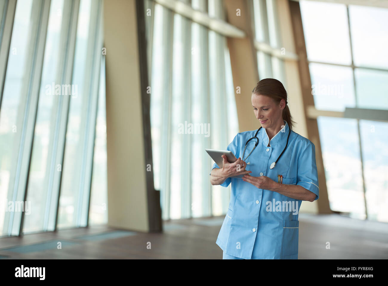 female doctor with tablet computer Stock Photo - Alamy