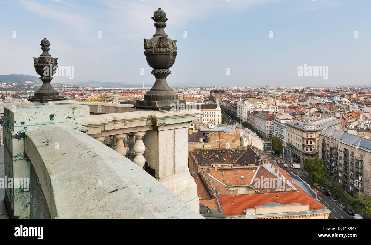 Aerial view of Budapest cityscape, Hungary. View from Basilica of Saint ...