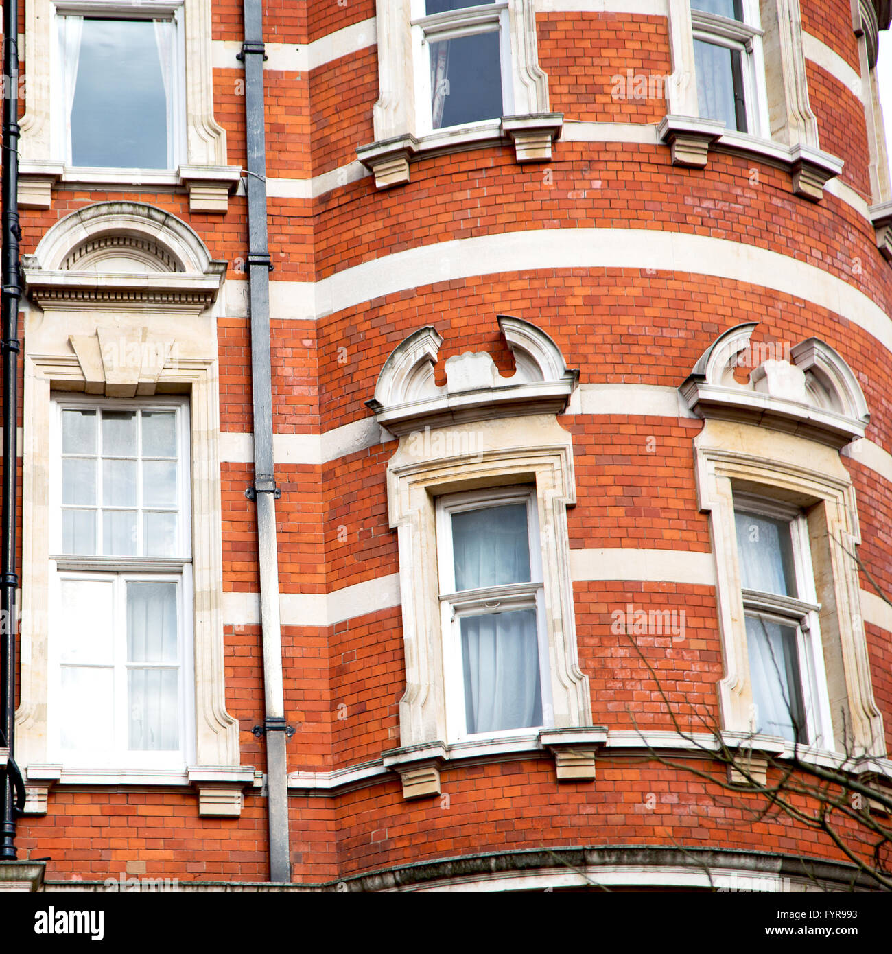 window in europe london old red brick wall and historical Stock Photo ...