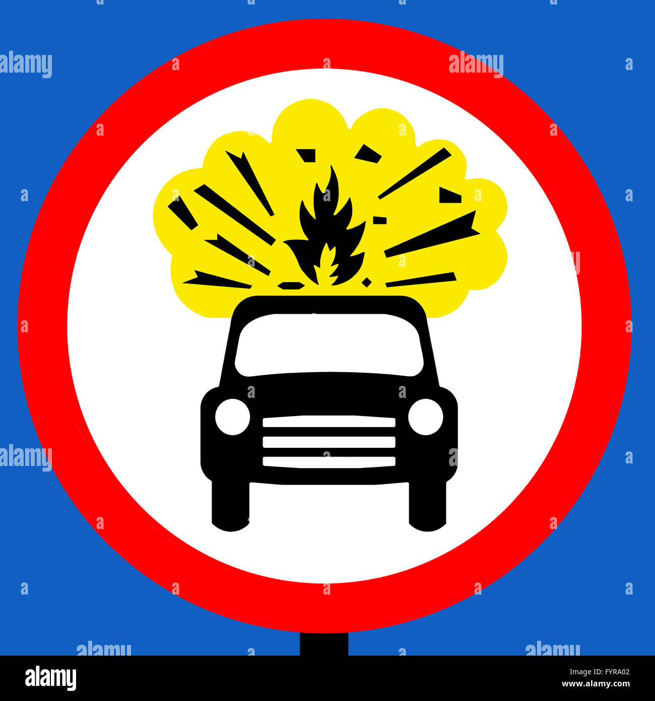 Explosives road sign hi-res stock photography and images - Alamy