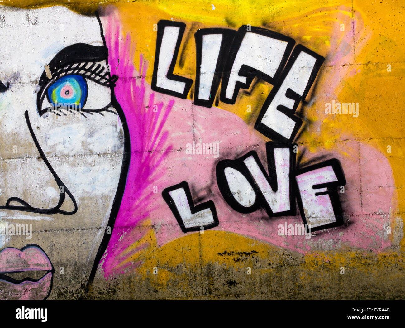 Grunge graffiti with girl portrait hi-res stock photography and images ...