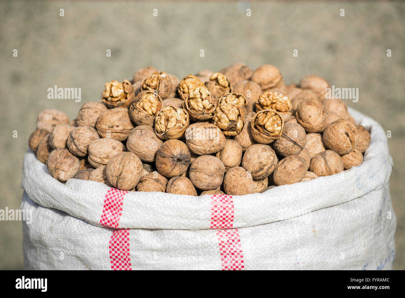 Bag of walnuts on iranian market Stock Photo - Alamy