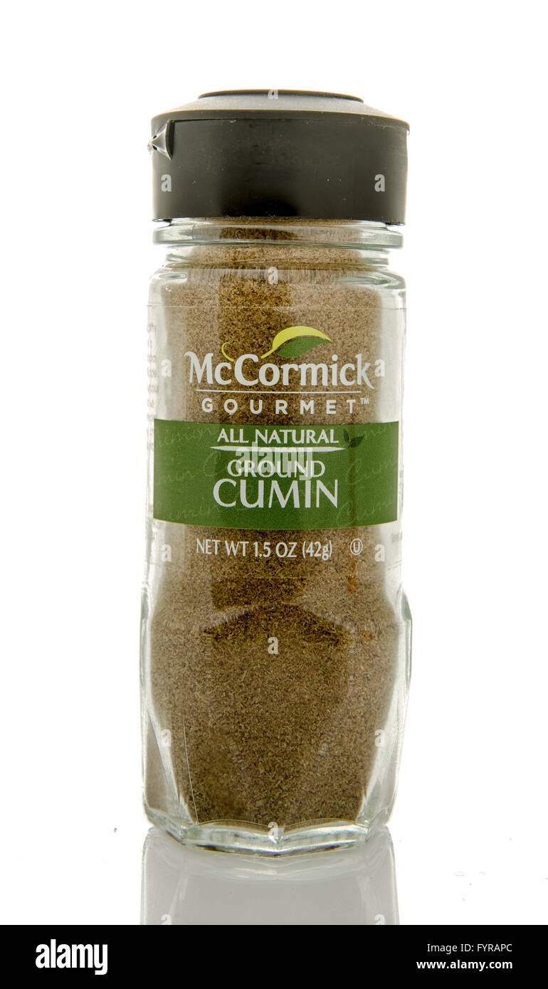 Winneconne, WI - 26 Feb 2016: Bottle of McCormick gourmet ground cumin ...