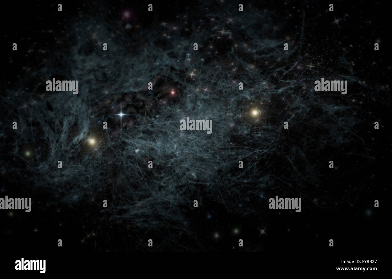 Giant universe starscape 3D illustration with colorful space clouds ...