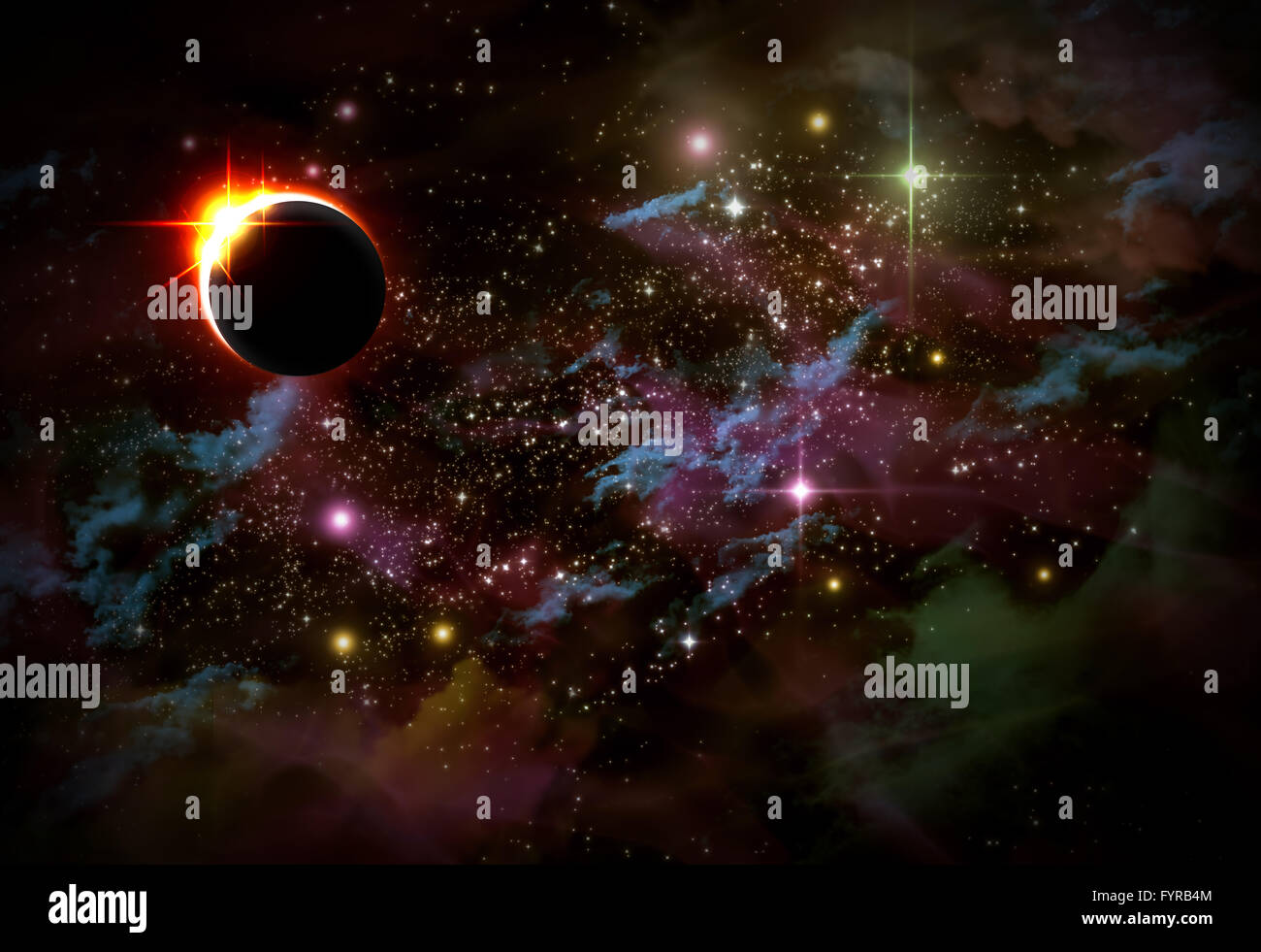 Giant universe starscape backdrop with colorful space clouds Stock ...