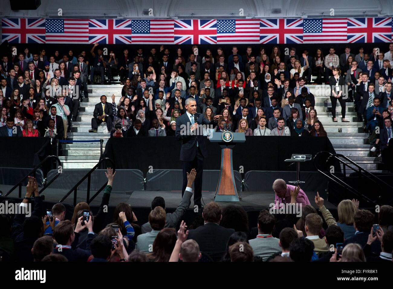 U.S President Barack Obama takes an audience question during a town ...