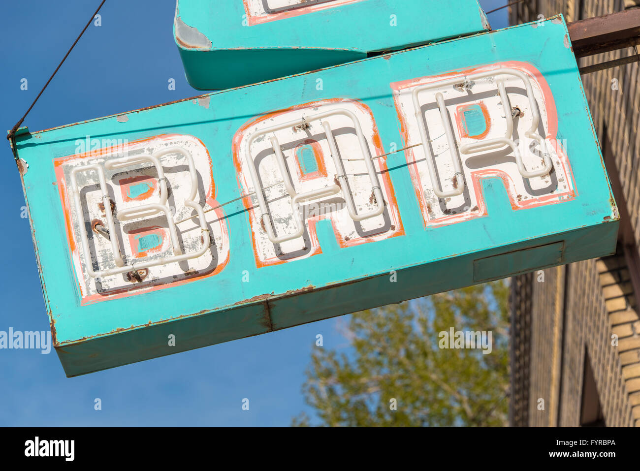 Dilapidated Neon Bar sign Stock Photo - Alamy
