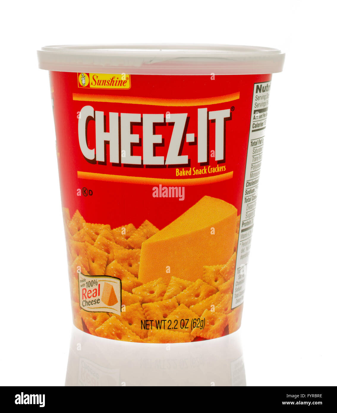 Winneconne, WI - 18 Nov 2015: A container of Cheez-it baked snack ...
