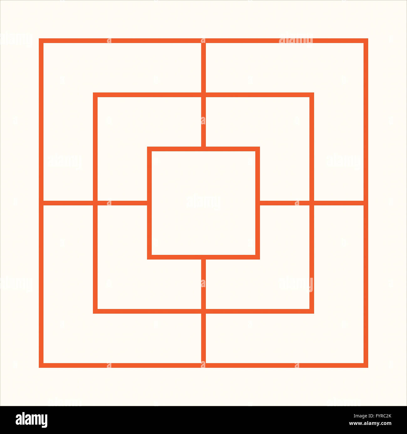 Vector illustration of nine men morris game board Stock Photo - Alamy