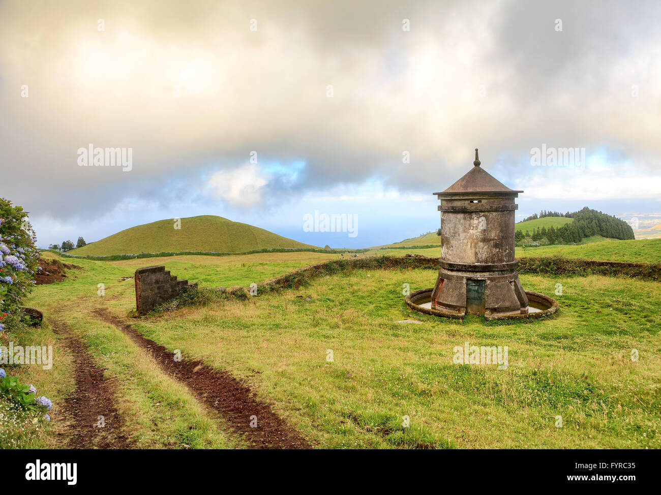 Old windmill in Azores Islands, Portugal Stock Photo - Alamy