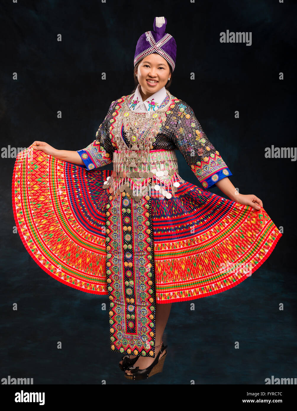Portrait of Hmong Woman In Traditional Outfit Stock Photo - Alamy