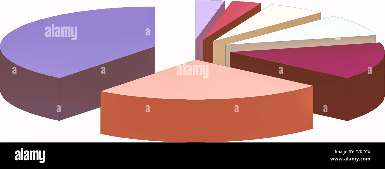 Pie chart graph illustration isolated over white Stock Photo - Alamy