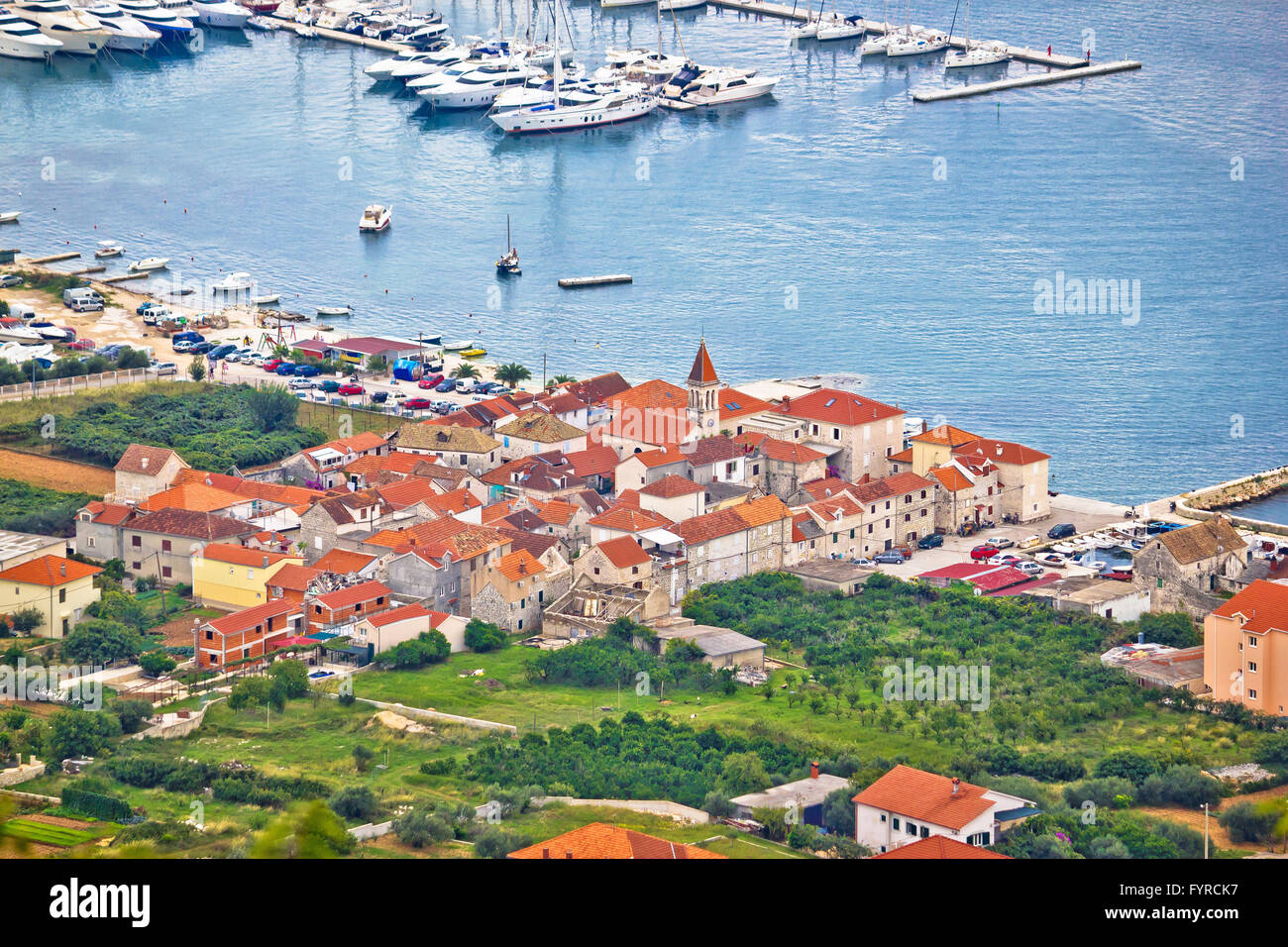 Town of Seget aerial view Stock Photo - Alamy