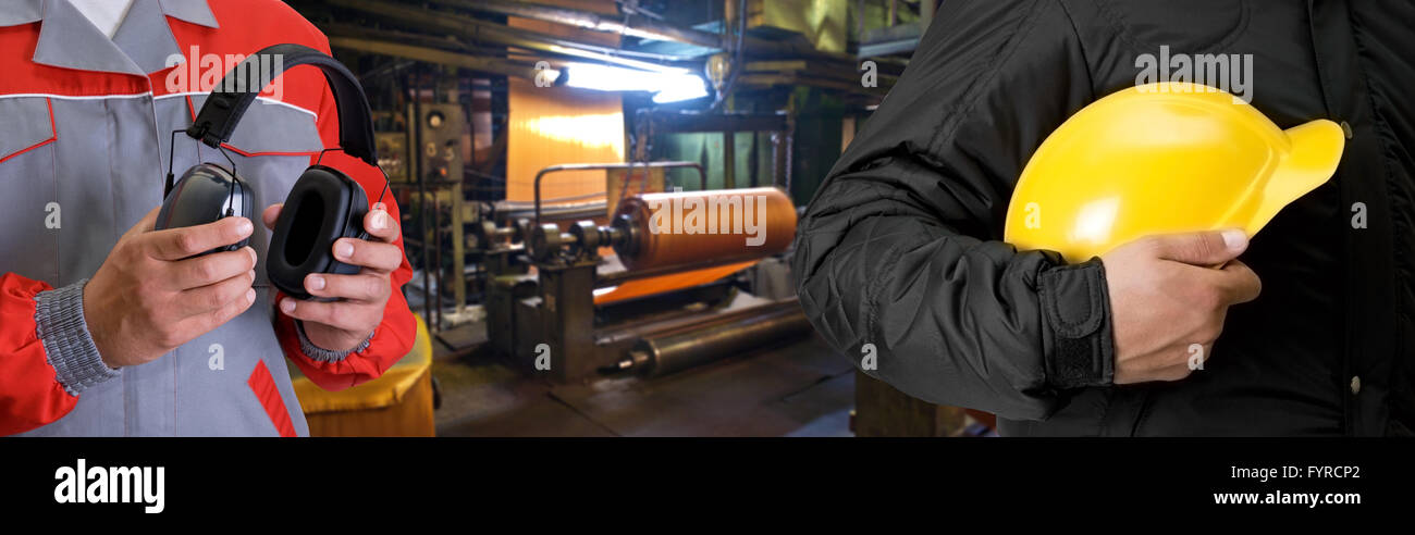 Workers with safety uniform Stock Photo - Alamy