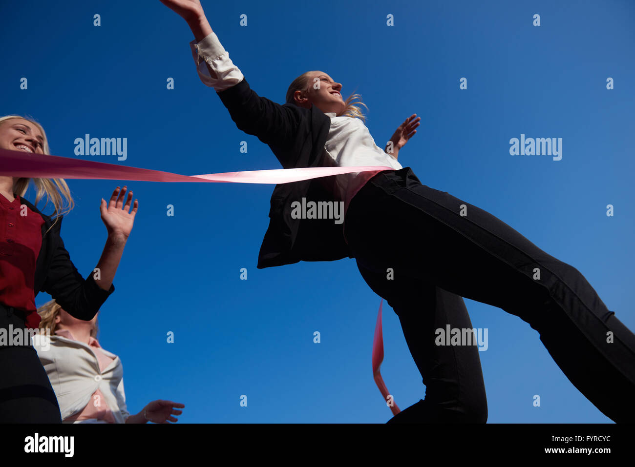 business people running on racing track Stock Photo - Alamy
