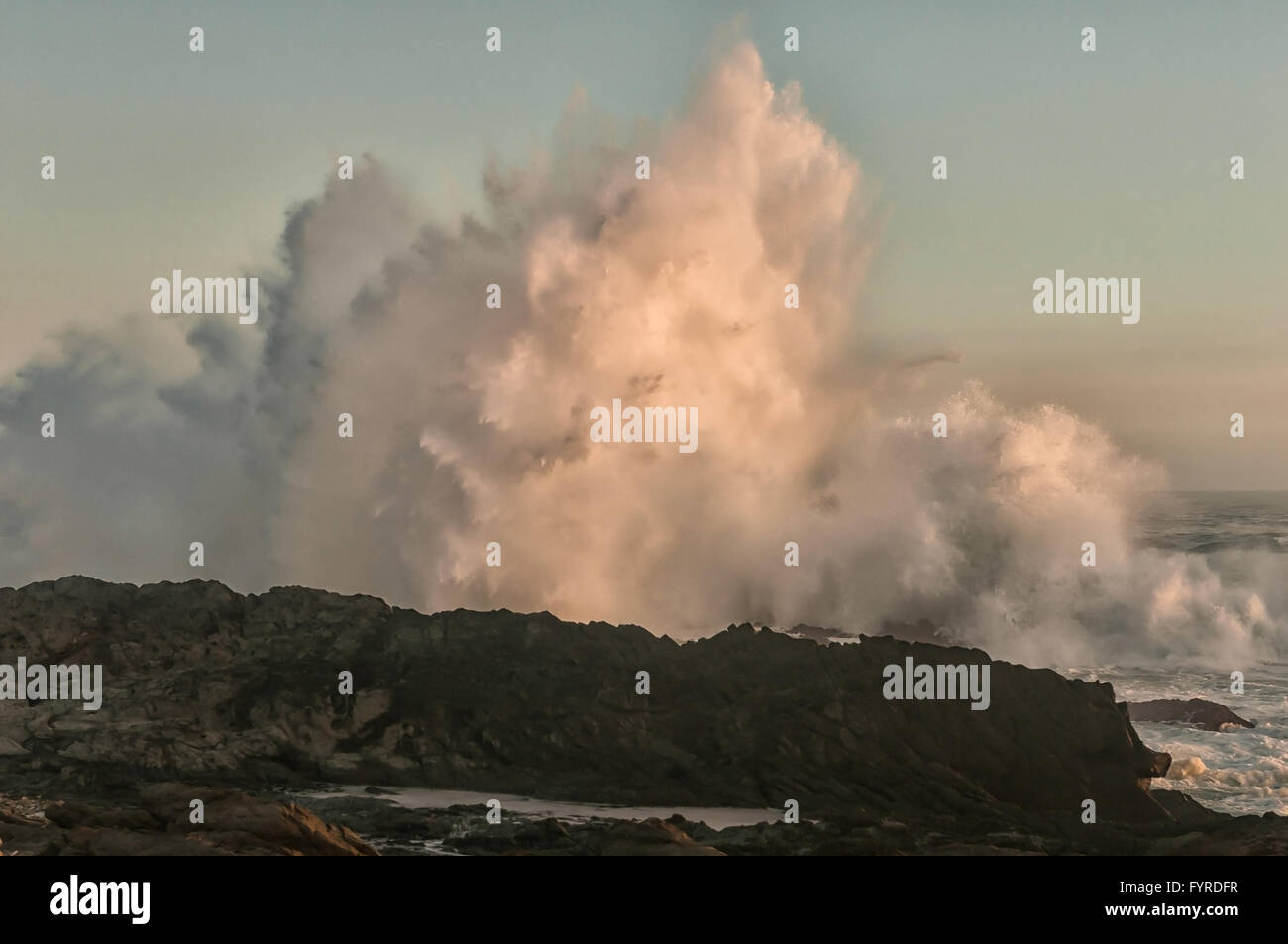 Huge waves in the last rays of the sun along Eastern Cape coast of ...