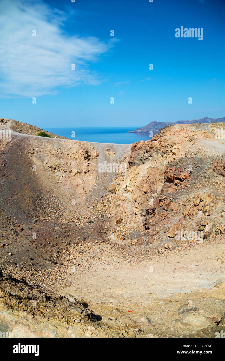 volcanic in europe santorini mediterranean sea Stock Photo - Alamy