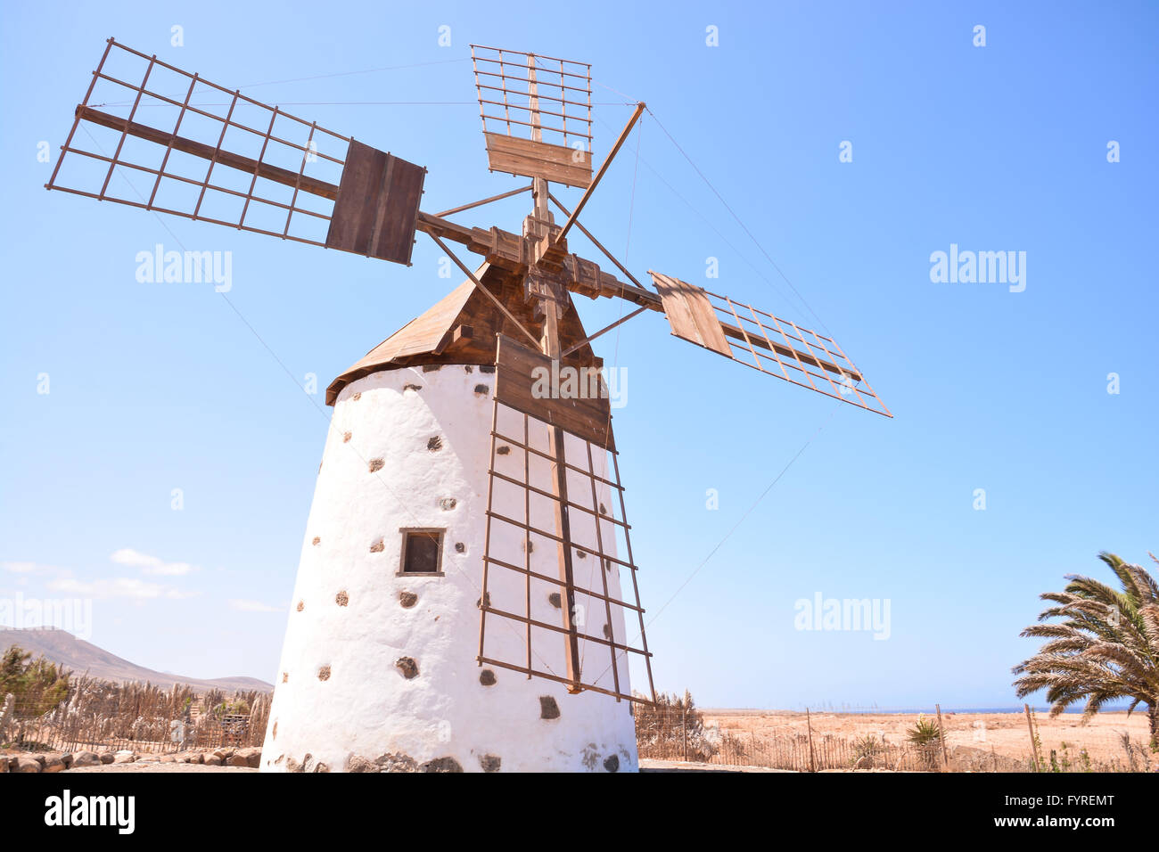 Classic Vintage Windmill Building Stock Photo - Alamy