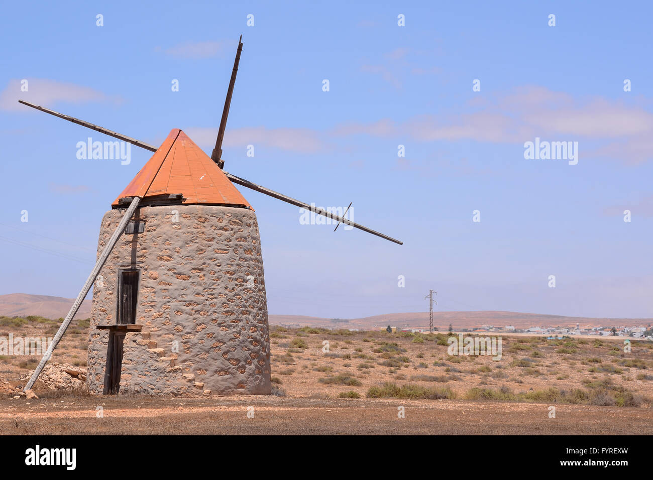 Classic Vintage Windmill Building Stock Photo - Alamy