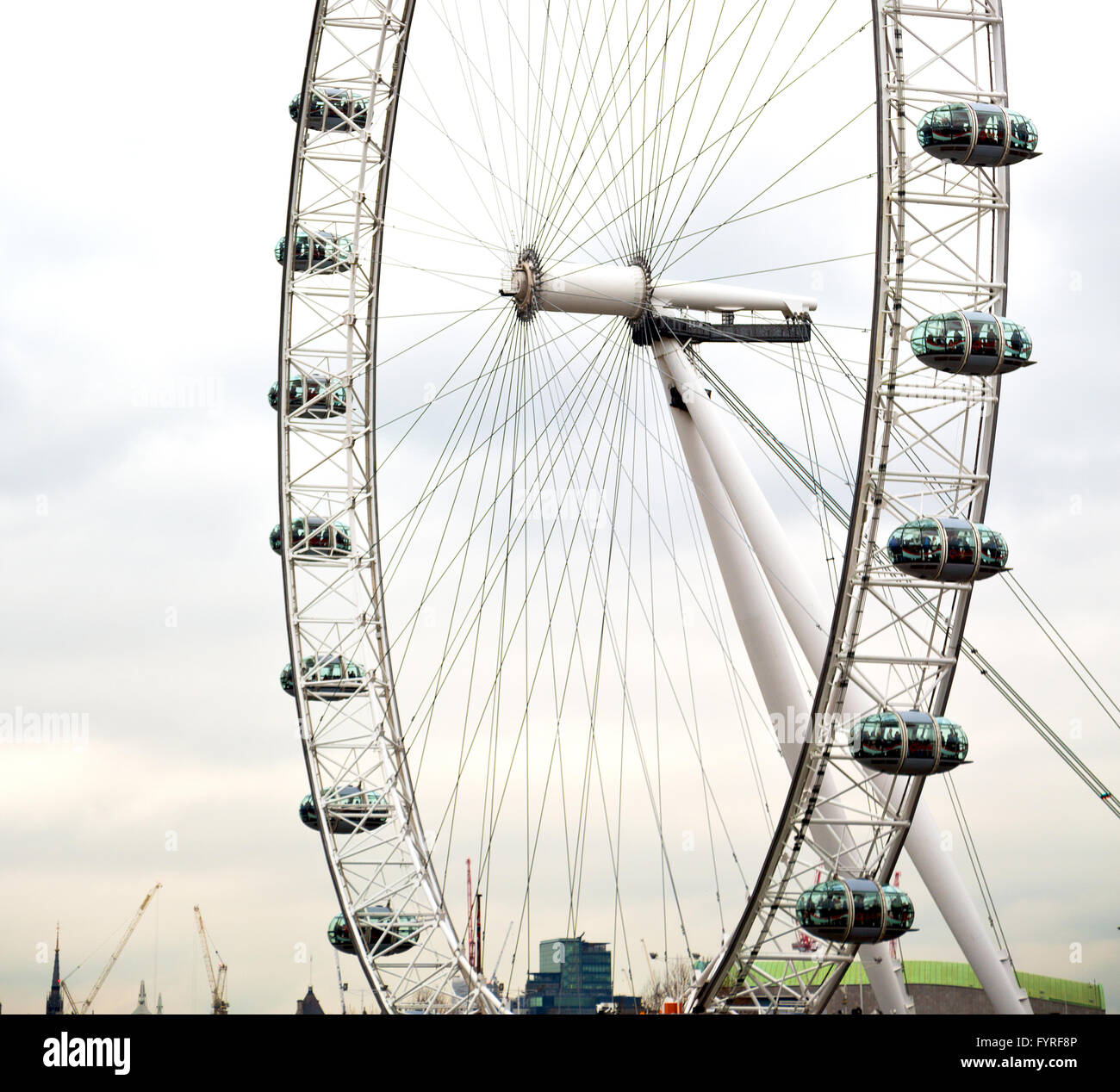 london eye in the spring sky and white clouds Stock Photo - Alamy