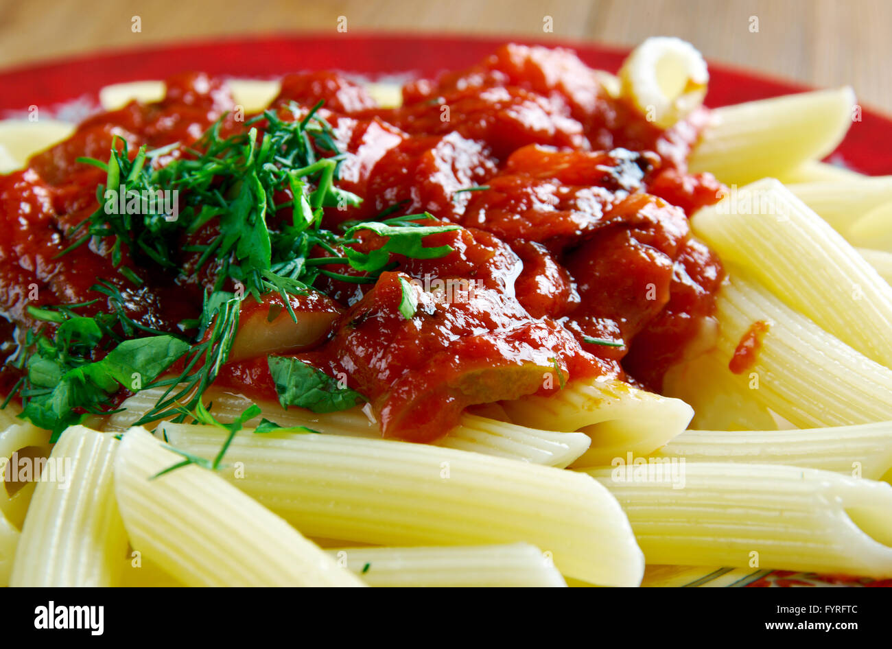 Penne with arrabiata Stock Photo - Alamy
