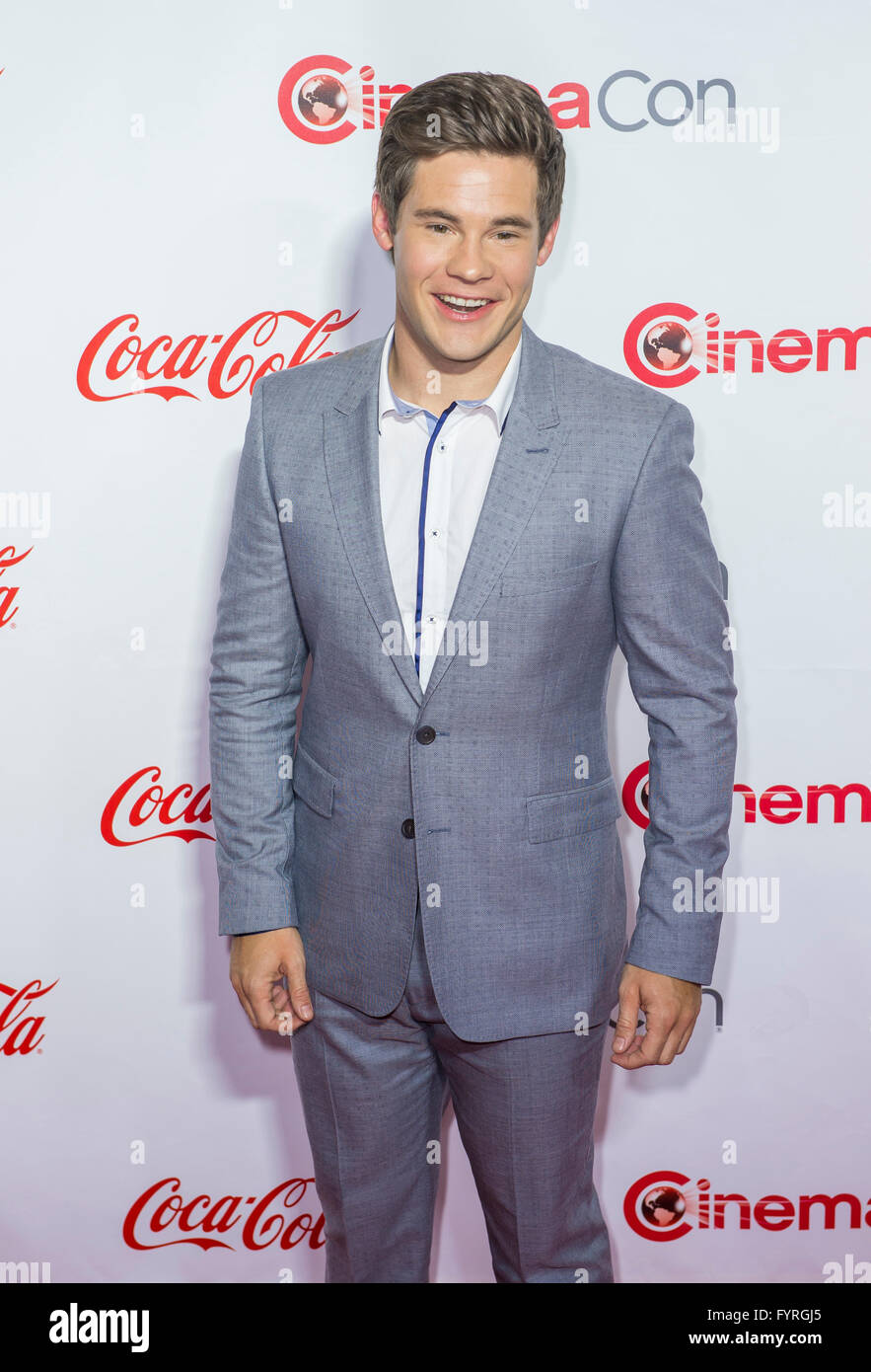 Actor Adam DeVine attends the CinemaCon awards in Las Vegas Stock Photo ...