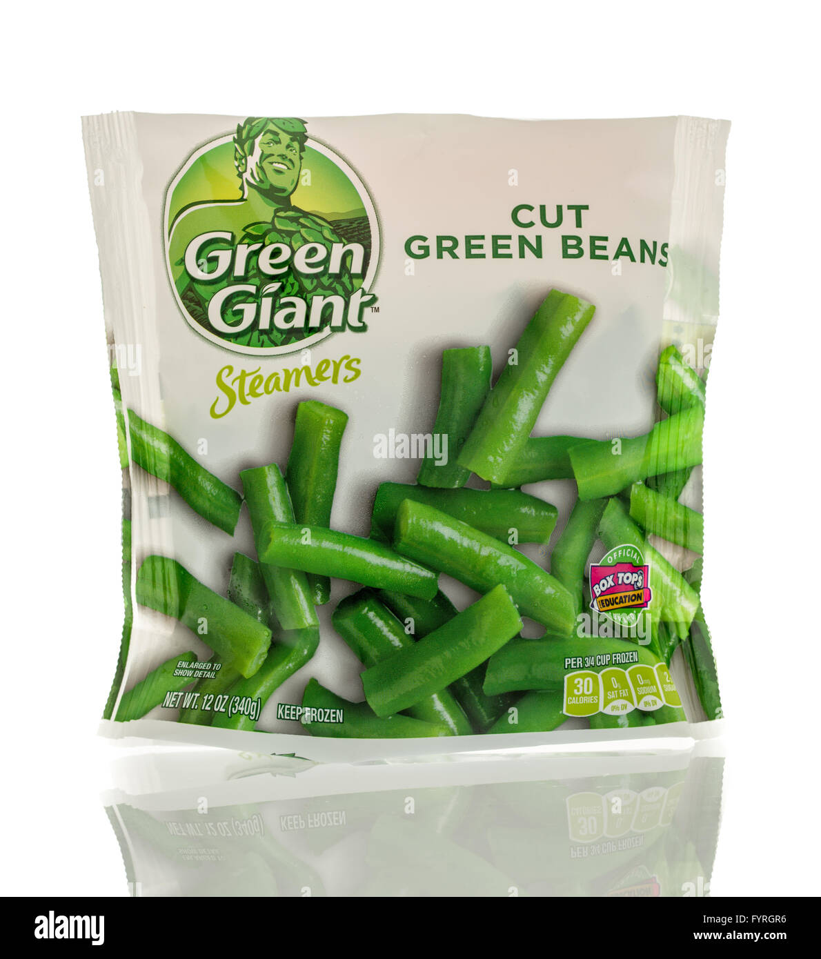 Winneconne, WI - 13 March 2016: A bag of Green Giant cut green beans ...
