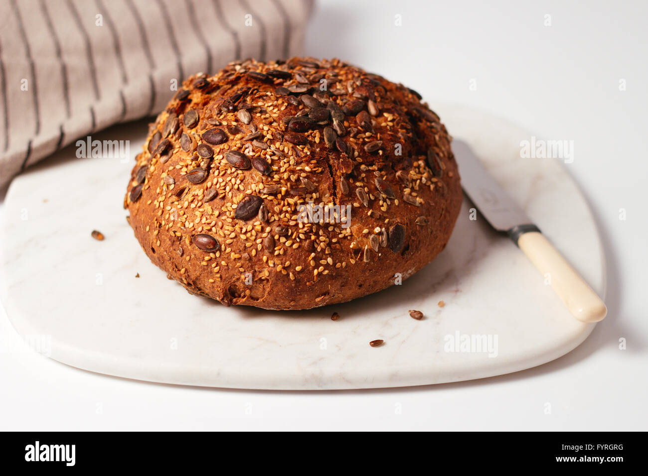 Seeded bread loaf Stock Photo - Alamy